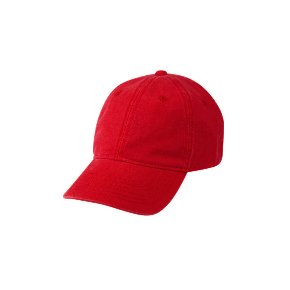 12 Units of Pigment Dyed Washed Cotton Cap With Strapback In Red ...