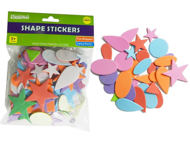 144 Units of 180pc Craft Foam Shape Stickers - Craft Kits - at ...