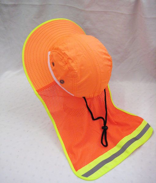 24 Units of Adults Neon Orange Sun Hat With Cover - Sun Hats - at ...