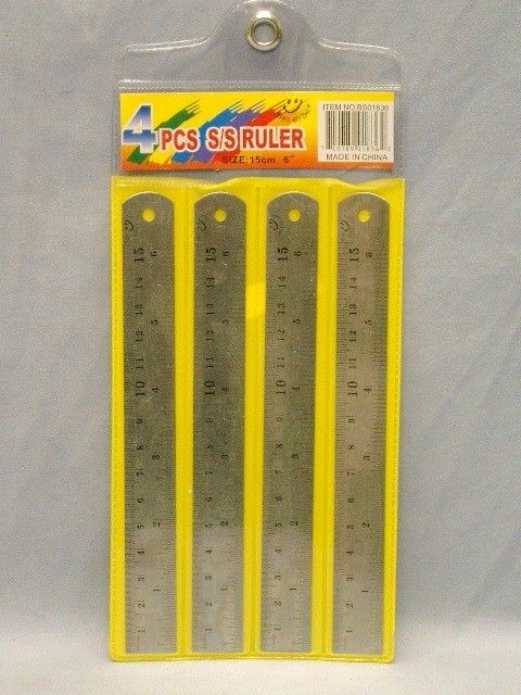 144 Units of 4 Piece Set Stainless Steel Ruler - Rulers - at ...