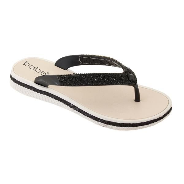 30 Units Of Women Rhinestone Flip Flops In Black Womens Flip Flops At