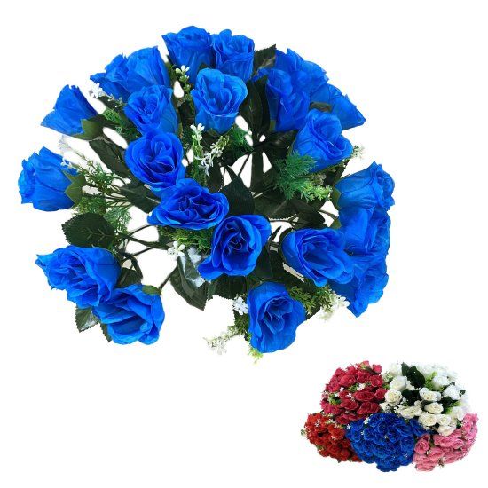 24 Units of Solid Color Roses - Artificial Flowers - at ...