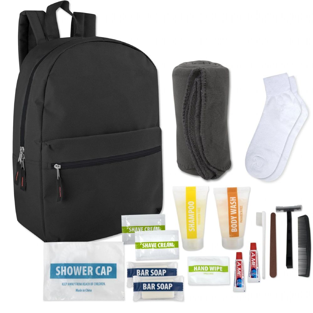 12 Units of Hygiene Kit Includes Backpack Socks Blanket And 15 ...