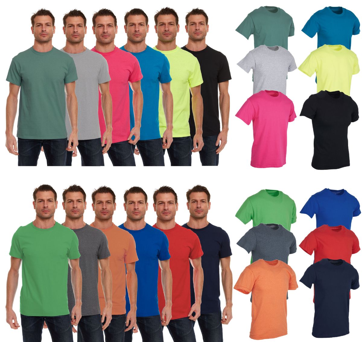 24 Units Of Mens Plus Size Cotton Short Sleeve T Shirts Assorted Colors