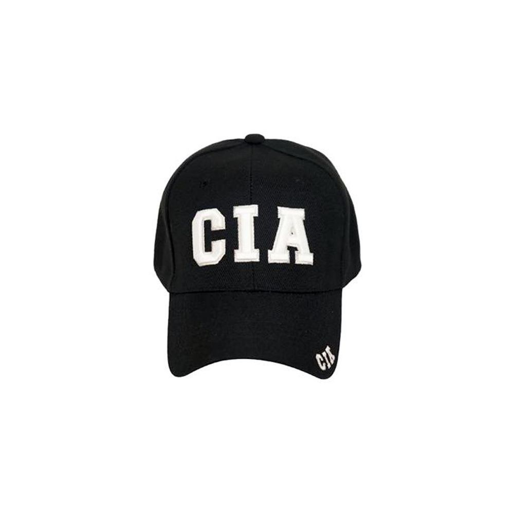 24 Units of SOLID BLACK CIA HAT VELCRO SNAP BACK ACRLIC CIA BASEBALL ...