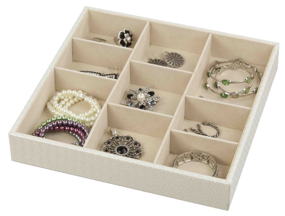 6 Units of Home Basics 9-Compartment Jewelry Organizer - Jewelry Box ...